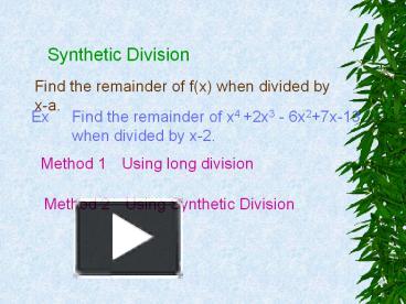 Synthetic Division presentation | free to download