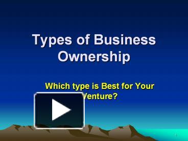 PPT – Types of Business Ownership PowerPoint presentation | free to ...