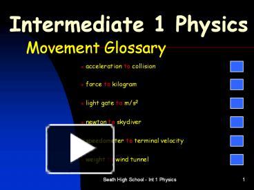 Intermediate 1 Physics presentation | free to view