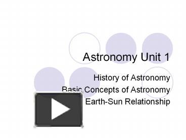 Astronomy Unit 1 presentation | free to download