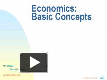 Economics: Basic Concepts presentation | free to view