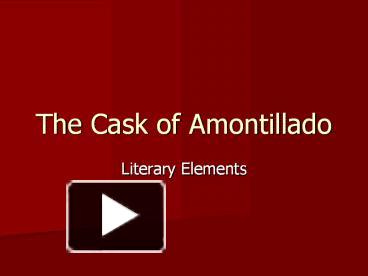 The Cask of Amontillado presentation | free to download