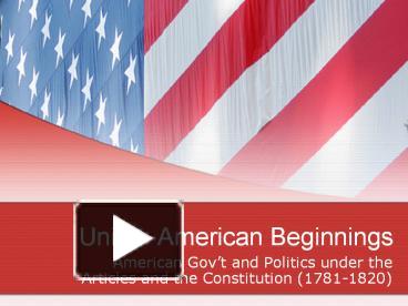Unit 3: American Beginnings presentation | free to view