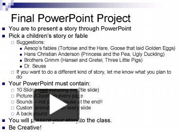 PPT – Final PowerPoint Project PowerPoint presentation | free to view ...