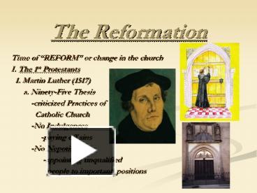 PPT – The Reformation PowerPoint presentation | free to view - id ...