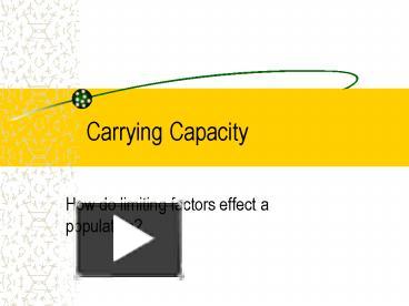 Carrying Capacity presentation | free to view