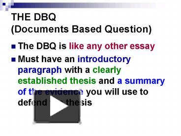 PPT – THE DBQ (Documents Based Question) PowerPoint presentation | free ...