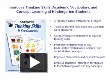 Improves Thinking Skills, Academic Vocabulary, and Concept Learning of ...