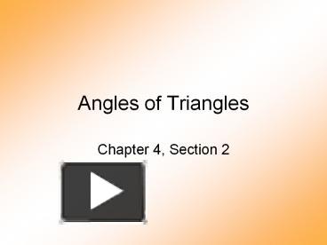 Angles of Triangles presentation | free to view