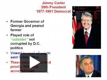 Jimmy Carter 39th President 1977-1981 Democrat presentation | free to ...