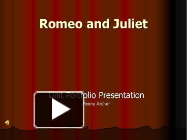 Romeo and Juliet presentation | free to download