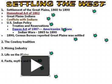 Settlement of the Great Plains, 1860 to 1890 presentation | free to ...