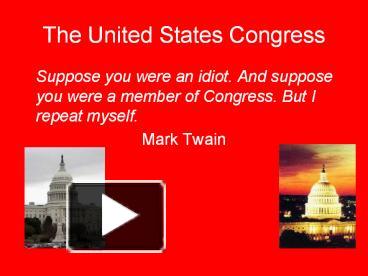PPT – The United States Congress PowerPoint presentation | free to view ...