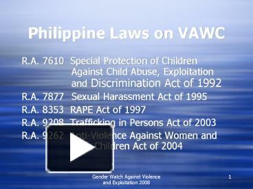Philippine Laws on VAWC presentation | free to view