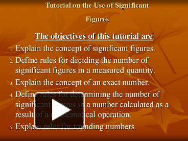 Tutorial on the Use of Significant Figures presentation | free to download