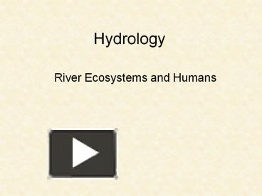 Hydrology presentation | free to download