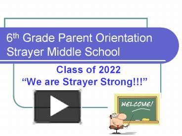 6th Grade Parent Orientation Strayer Middle School presentation | free to view