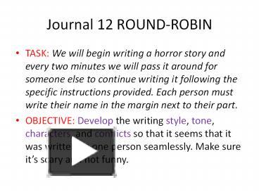 Journal 12 ROUND-ROBIN presentation | free to download