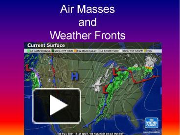 Air Masses and Weather Fronts presentation | free to download
