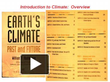 Introduction to Climate: Overview presentation | free to download