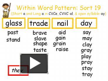 PPT – Within Word Pattern: Sort 19 (Short a and Long a in CVCe, CVVC-al ...