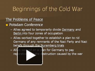 Beginnings of the Cold War presentation | free to view