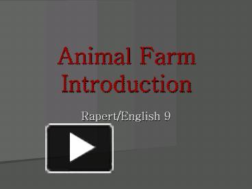 Animal Farm Introduction presentation | free to download