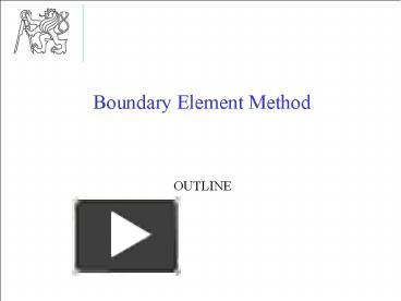 Boundary Element Method presentation | free to download
