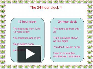 The 24-hour clock 1 presentation | free to view