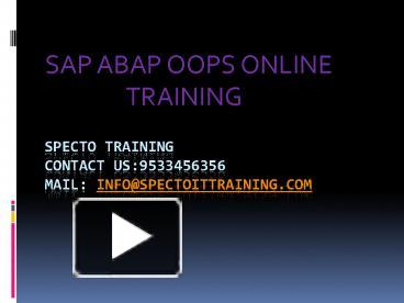 sap abap oops online training presentation | free to download