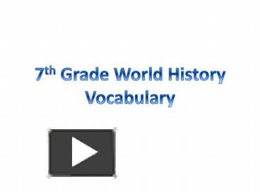 7th Grade World History presentation | free to download