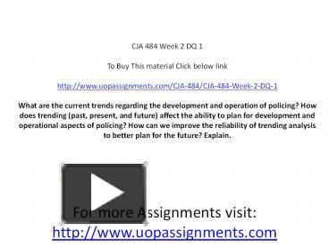 PPT – CJA 484 Week 2 DQ 1 PowerPoint presentation | free to download - id: 7c0ab3-YmM2M