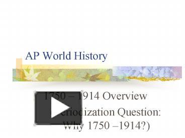 PPT – AP World History PowerPoint presentation | free to download - id ...