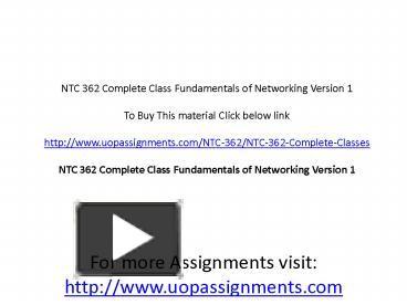 PPT – NTC 362 Complete Class Fundamentals of Networking Version 1 PowerPoint presentation | free ...