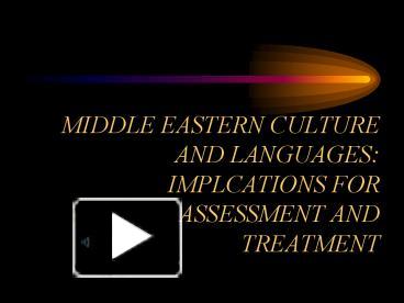 PPT – MIDDLE EASTERN CULTURE AND LANGUAGES: IMPLCATIONS FOR ASSESSMENT ...