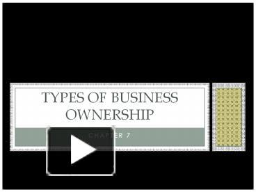 Types of Business Ownership presentation | free to view