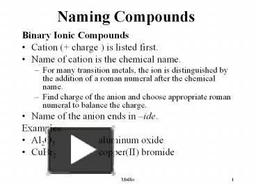 PPT – Naming Compounds PowerPoint presentation | free to view - id ...