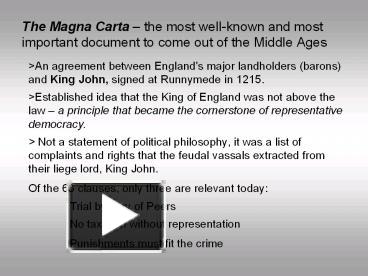 The Magna Carta presentation | free to view
