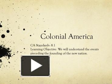 Colonial America presentation | free to view