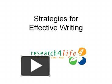PPT – Strategies for Effective Writing PowerPoint presentation | free ...