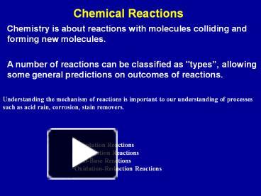 PPT – Chemical Reactions PowerPoint presentation | free to download ...