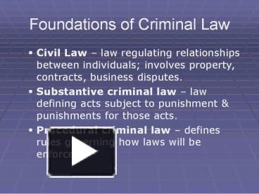 PPT – Foundations of Criminal Law PowerPoint presentation | free to ...