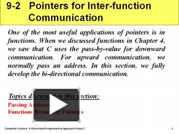 PPT – 9-2 Pointers for Inter-function Communication PowerPoint ...
