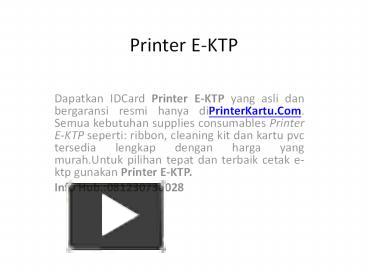 PPT – printer e-ktp PowerPoint presentation | free to download - id: 7d5115-M2FmN