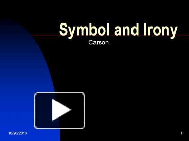 Symbol and Irony presentation | free to view