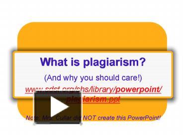What is plagiarism? presentation | free to view