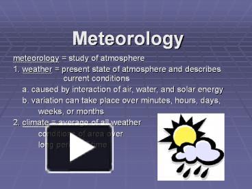 Meteorology presentation | free to download