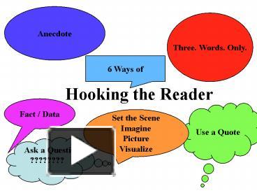 Hooking the Reader presentation | free to view