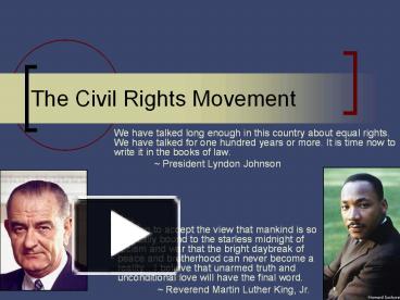 PPT – The Civil Rights Movement PowerPoint presentation | free to view ...