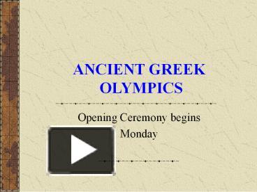 ANCIENT GREEK OLYMPICS presentation | free to download